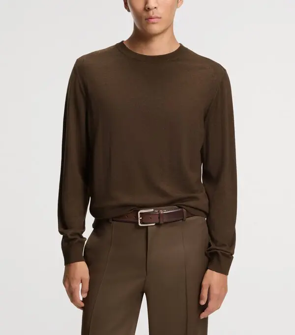 BOSS Wool-silk-cashmere Crew Neck Sweater