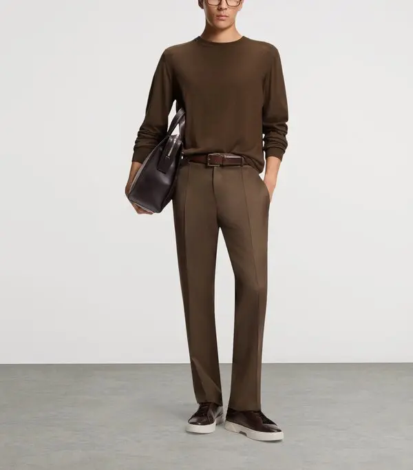 BOSS Wool-silk-cashmere Crew Neck Sweater