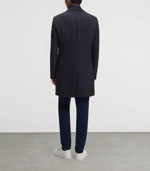 BOSS Cotton-blend Padded-liner Coat - Blue