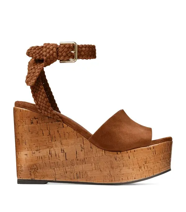 JIMMY CHOO Jori 100 Suede Wedge Sandals