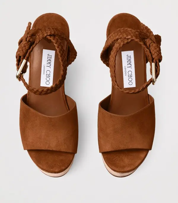 JIMMY CHOO Jori 100 Suede Wedge Sandals