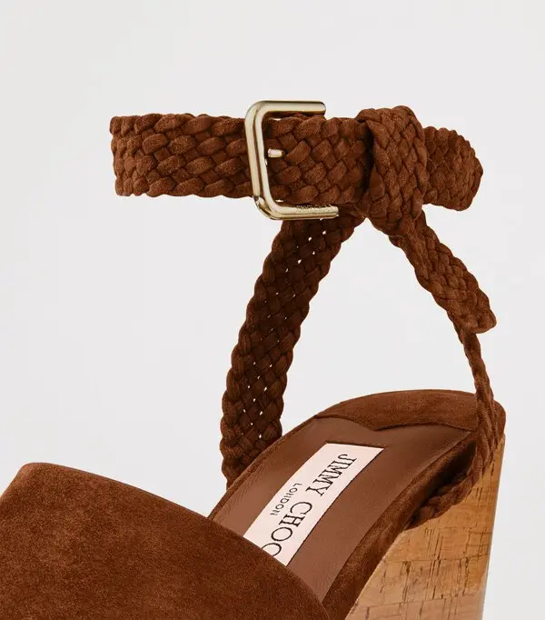 JIMMY CHOO Jori 100 Suede Wedge Sandals