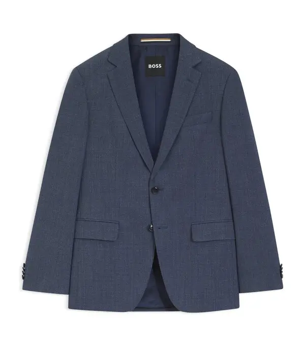BOSS Stretch-wool Blazer - Blue