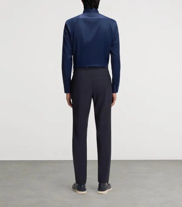 BOSS Wool-blend Slim Fit Trousers
