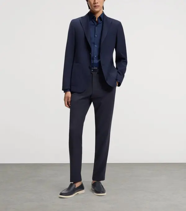 BOSS Wool-blend Slim Fit Trousers