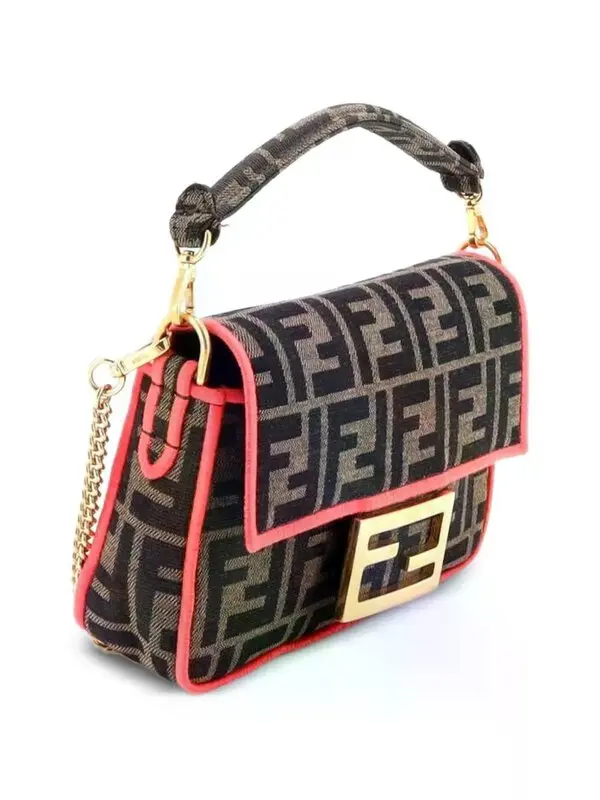 Fendi Baguette Nm Zucca Canvas Mini Crossbody Bag - Pink