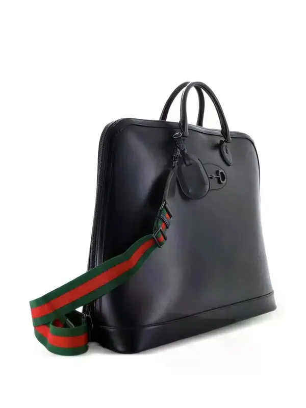 Gucci Horsebit 1955 Web Duffle Leather Travel Bag