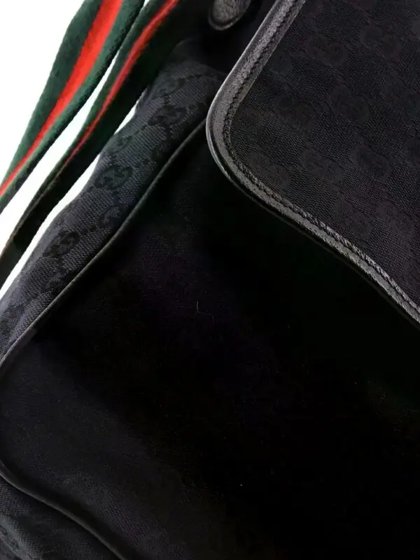 Gucci Web Strap Flap Messenger Gg Canvas Medium
