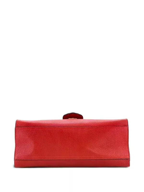 Gucci Gg Marmont Top Handle Bag Leather Small Satchel - Red