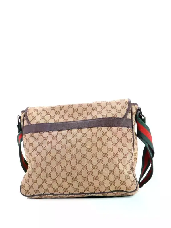 Gucci Web Strap Flap Messenger Gg Canvas Medium