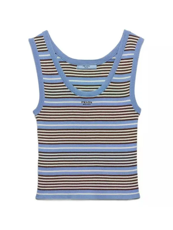 Prada Cotton Knit Stripe Tank Top