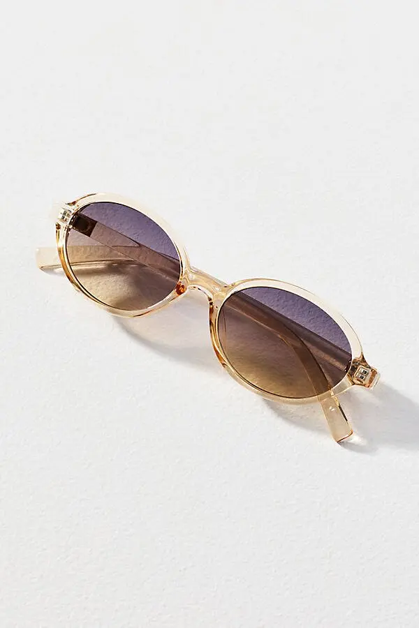 I-SEA Mirrored Oval Sunglasses - Translucent Pink