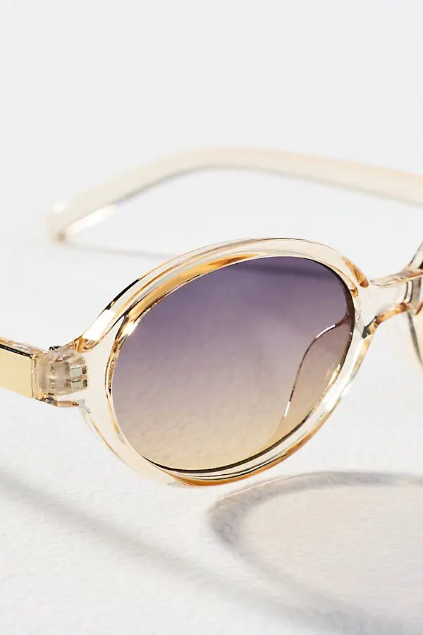 I-SEA Mirrored Oval Sunglasses - Translucent Pink