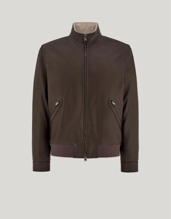 Canali Lambskin Nappa Leather Blouson - Brown