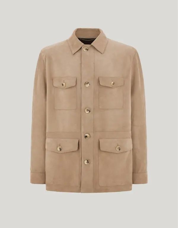 Canali Nuvola Lambskin Suede Field Jacket