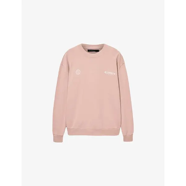 ALLSAINTS Emblem Crewneck Cotton-jersey Sweatshirt - Sunbaked Pink