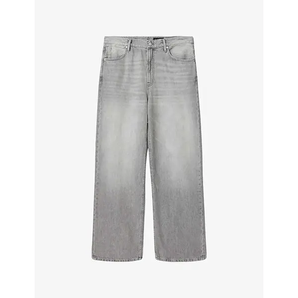 ALLSAINTS Lenny Wide-leg Washed Denim Jeans - Washed Grey