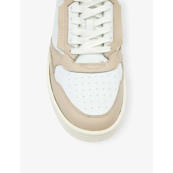 ALLSAINTS Regan Leather Trainers - White/yellow/b