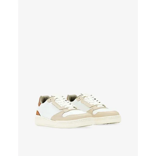 ALLSAINTS Regan Leather Trainers - White/yellow/b