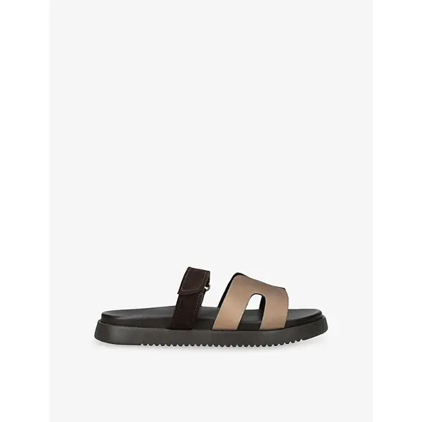 Steve Madden Missile Leather Sandals - Bronze