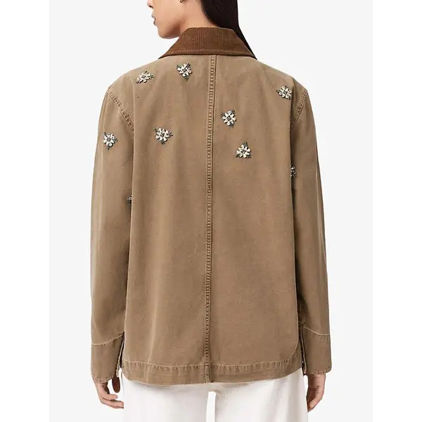 ALLSAINTS Bex Crystal-embellished Denim Jacket