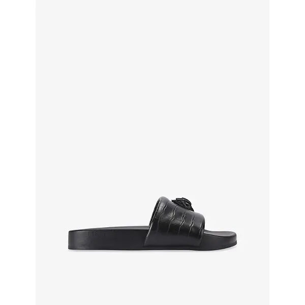 Kurt Geiger Brockwell Faux-leather Slides - Blk/other