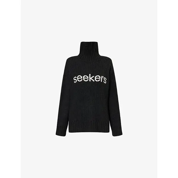 SISTERS & SEEKERS Maverick Logo-print Knitted Jumper - Black