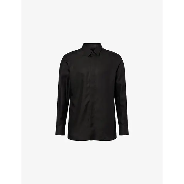 TOM FORD Classic-collar Fluid Woven Shirt - Black
