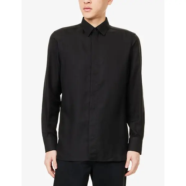 TOM FORD Classic-collar Fluid Woven Shirt - Black