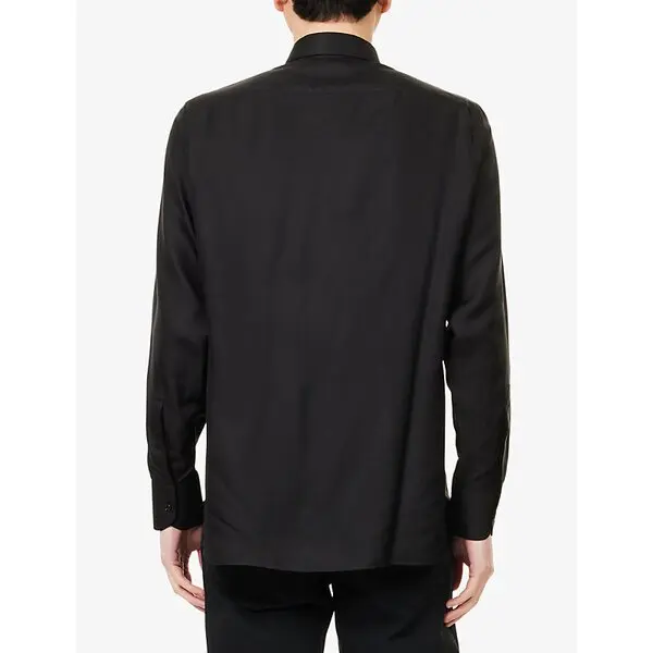 TOM FORD Classic-collar Fluid Woven Shirt - Black