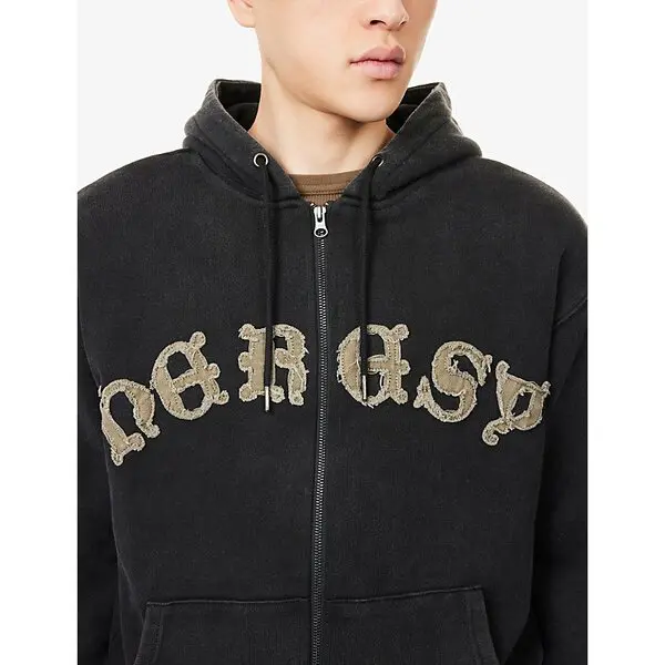 HERESY Celtic Embroidered-logo Cotton Hoodie