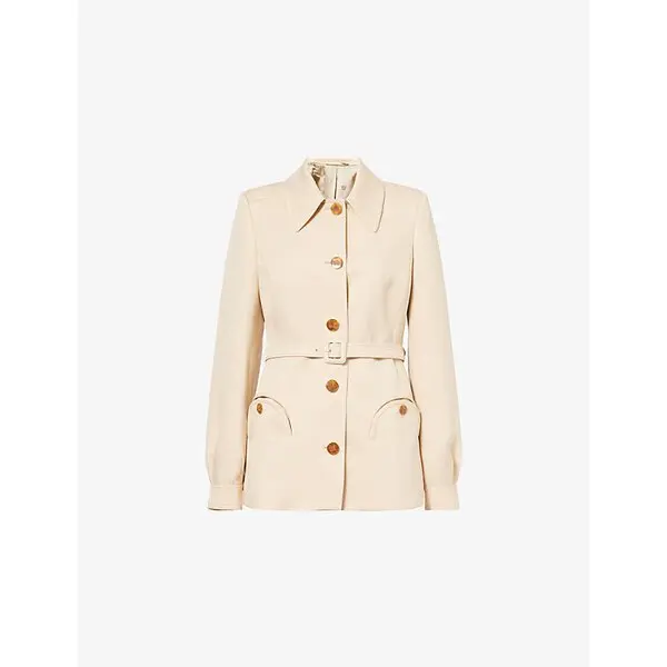 BLAZÉ MILANO Paint Belted Woven Jacket - Champagne