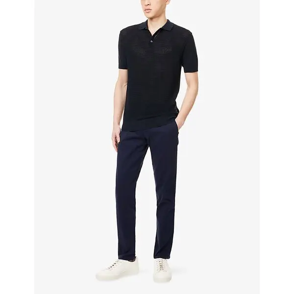 Orlebar Brown Burnham Textured-pattern Cotton-and-silk Polo Shirt