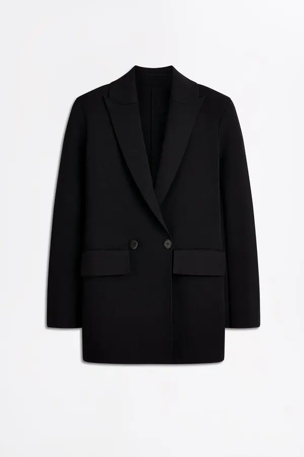 Scanlan Theodore Crepe Knit Tailored Blazer - Black