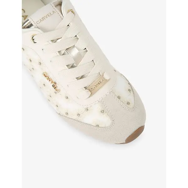 Carvela Tivoli Daisy Mesh And Suede Trainers