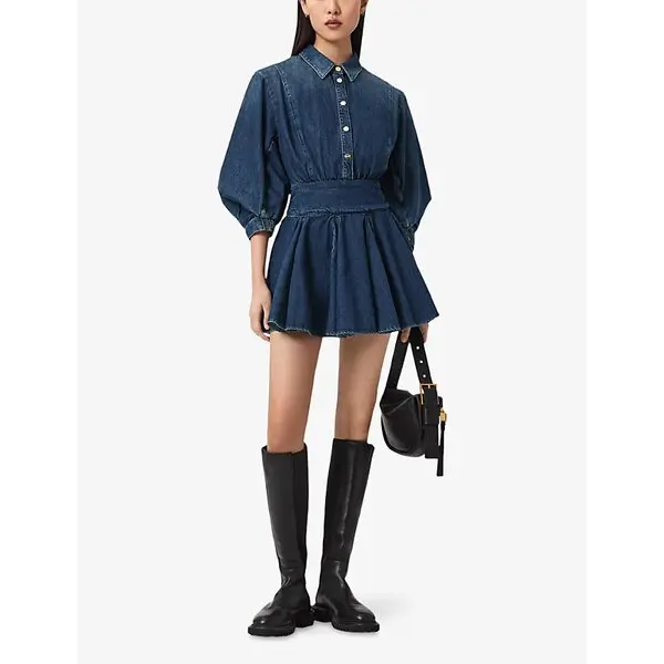 ALLSAINTS Arlo Button-down Denim Mini Dress