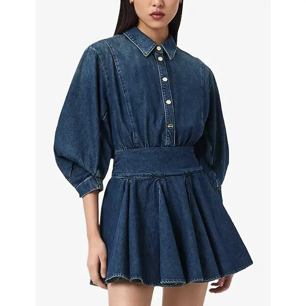 ALLSAINTS Arlo Button-down Denim Mini Dress
