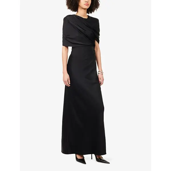 Stella McCartney Draped Cape Satin Gown