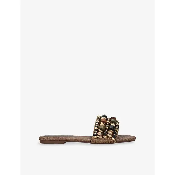Steve Madden Marika B Embellished Woven Sandals - Brown