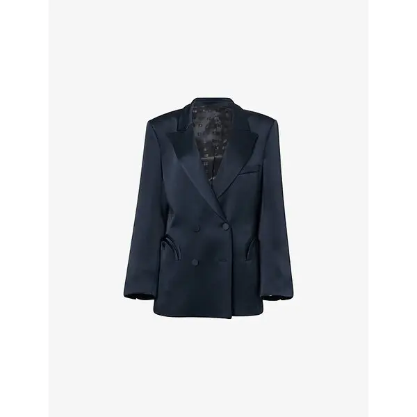 BLAZÉ MILANO Everynight Double-breasted Satin Blazer