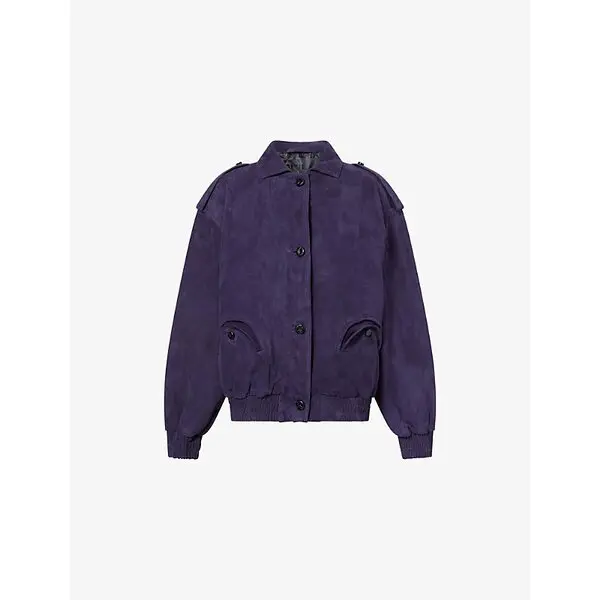 BLAZÉ MILANO Charlie Oversized Suede Bomber Jacket