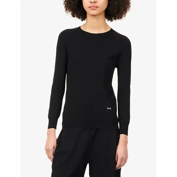 Stella McCartney Logo-embroidered Compact-knit Top