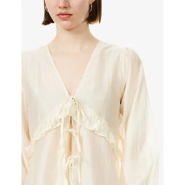 4TH & RECKLESS Hattie Ruffle-trim Woven Blouse