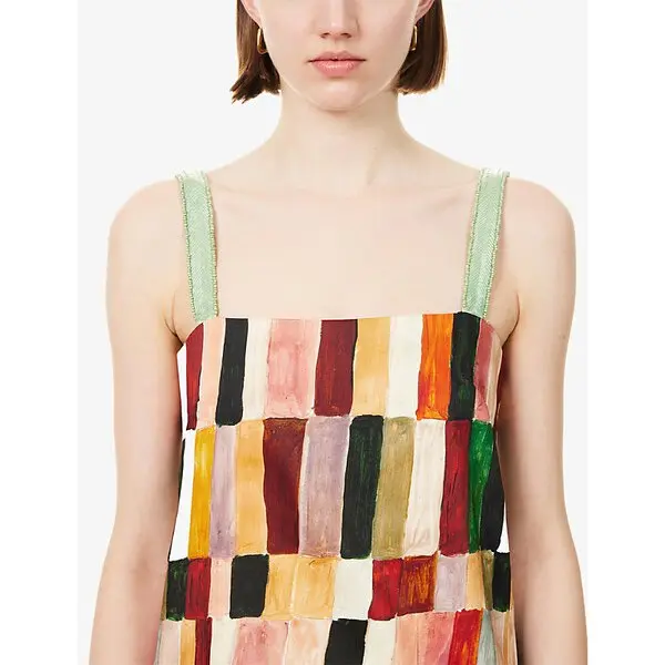Alemais AlMais Linen-And-Silk Midi Dress - Multi | Editorialist