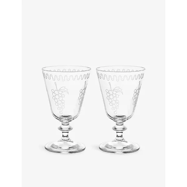 ANNA + NINA Grapevine Wine Glasses Set Of Two - Clear