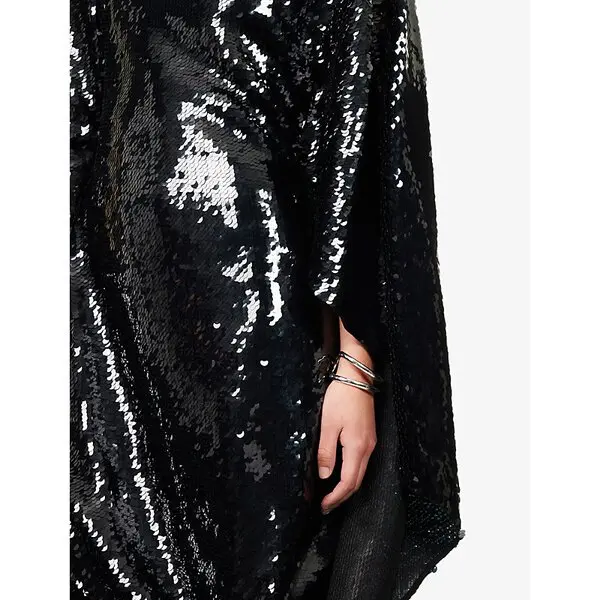 Stella McCartney Long-sleeve Sequin Draped Mini Dress