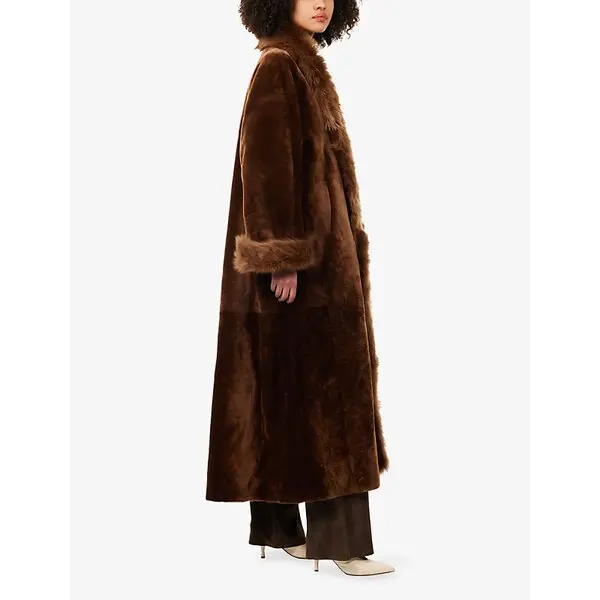 Nour Hammour Sima Shearling Maxi Coat