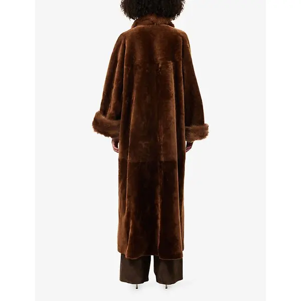 Nour Hammour Sima Shearling Maxi Coat