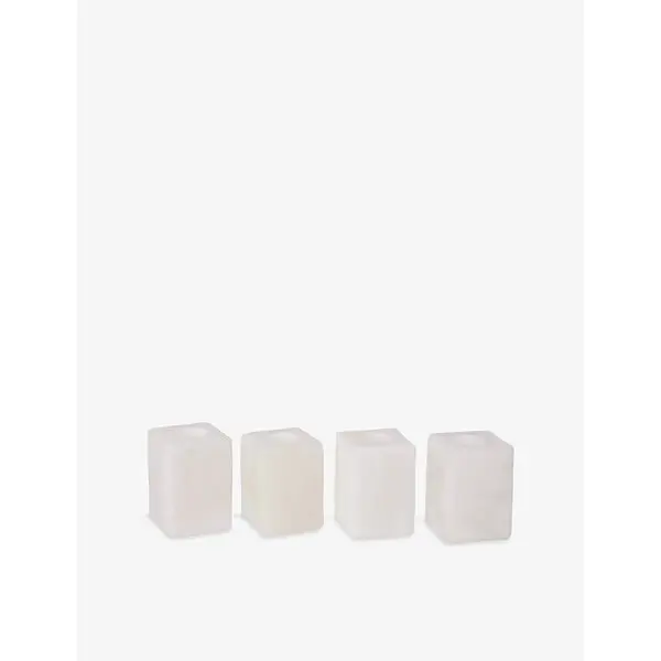 THE WHITE COMPANY Cube Set Of Four Alabaster Candle Holders - White