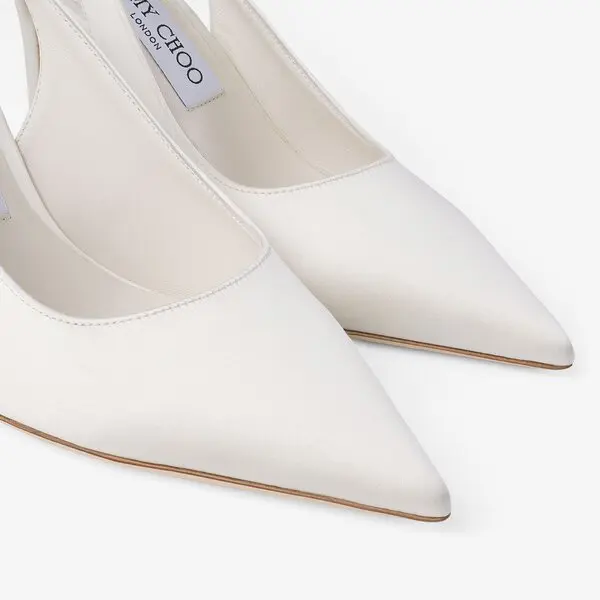 JIMMY CHOO Love 85 Satin Slingbacks - Neutral